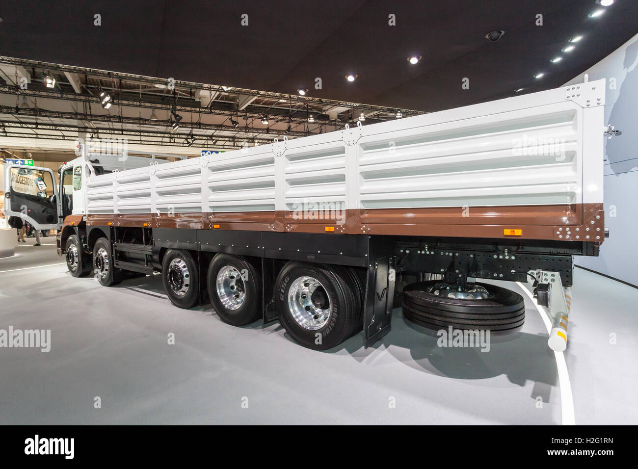 Indian manufacturer BharatBenz 3723 panel truck Stock Photo - Alamy