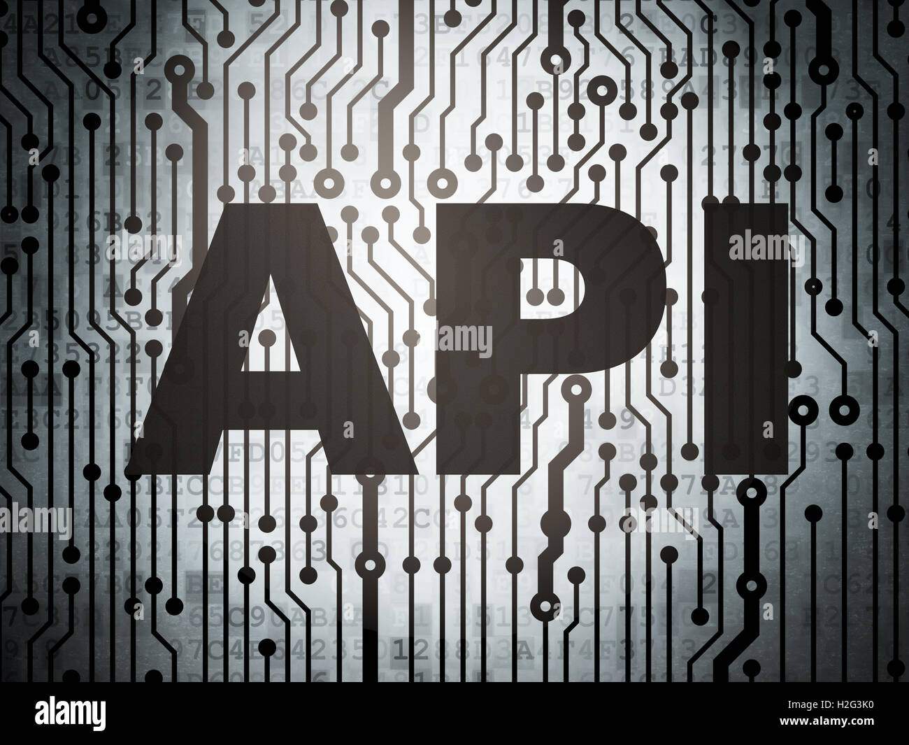 Programming concept: circuit board with Api Stock Photo - Alamy