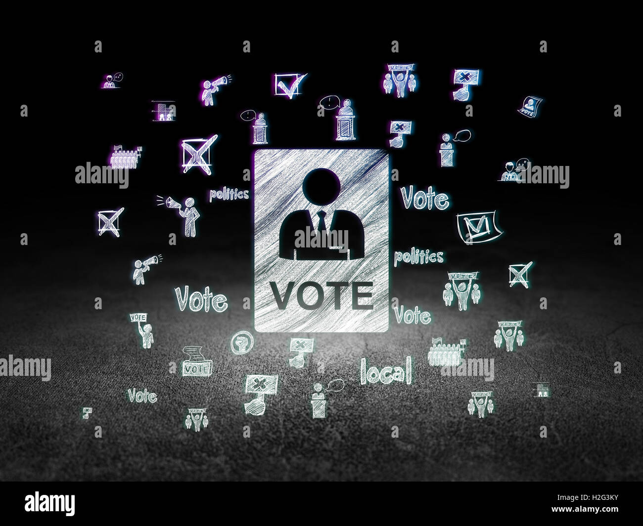 Political concept: Ballot in grunge dark room Stock Photo - Alamy