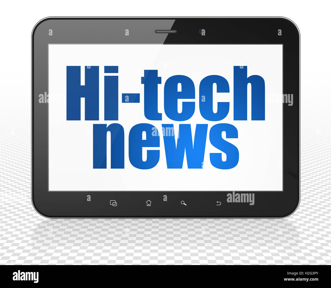 News concept: Tablet Pc Computer with Hi-tech News on display Stock ...