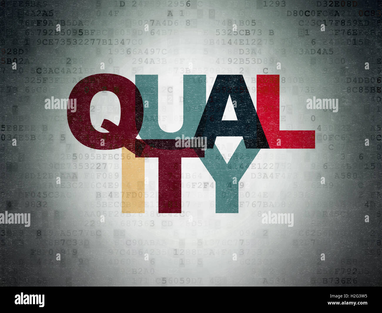 Marketing concept: Quality on Digital Data Paper background Stock Photo ...