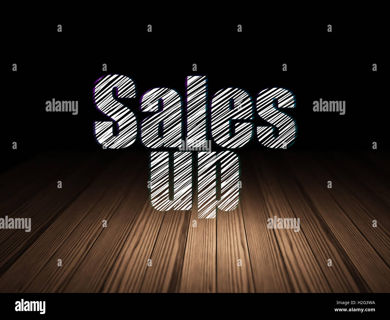 Marketing concept: Sales Up in grunge dark room Stock Photo - Alamy