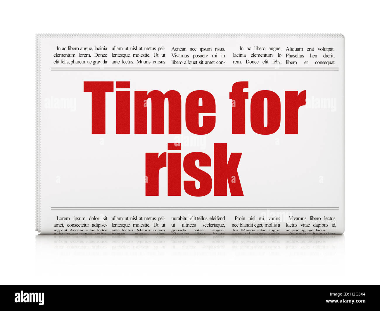 Time concept: newspaper headline Time For Risk Stock Photo - Alamy Time concept: newspaper headline Time For Risk Stock Photo - Alamy