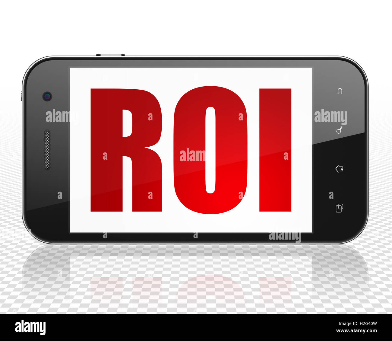 Finance concept: Smartphone with ROI on display Stock Photo - Alamy