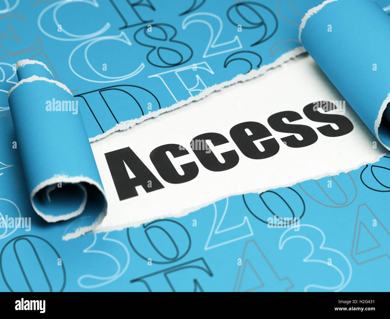 Security concept: black text Access under the piece of torn paper Stock ...