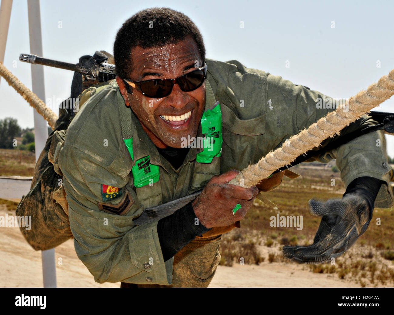 Fijian soldiers from the 2nd Fiji Infantry Regiment, assigned to the U ...