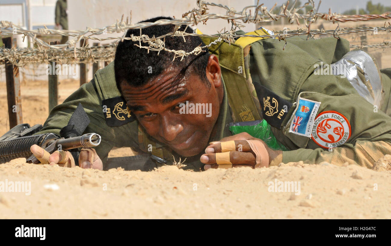Fijian soldiers from the 2nd Fiji Infantry Regiment, assigned to the U ...