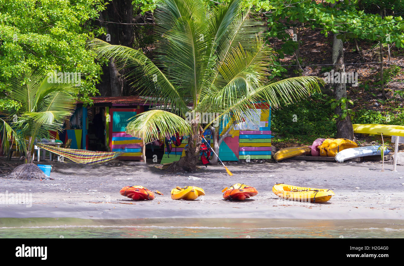 The tropical beach on Martinique island, French West Indies Stock Photo ...