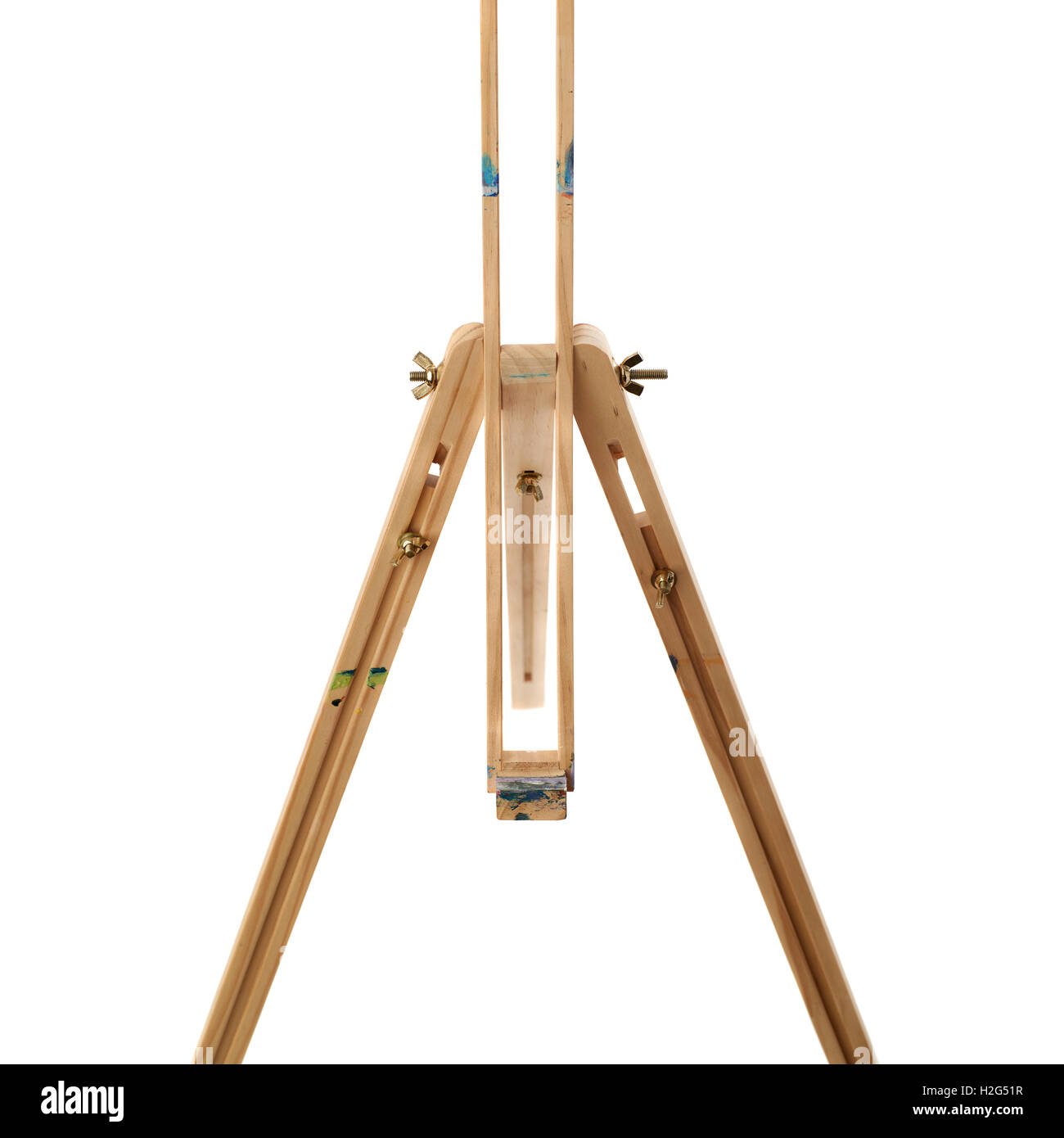 Wooden easel over isolated white background Stock Photo - Alamy