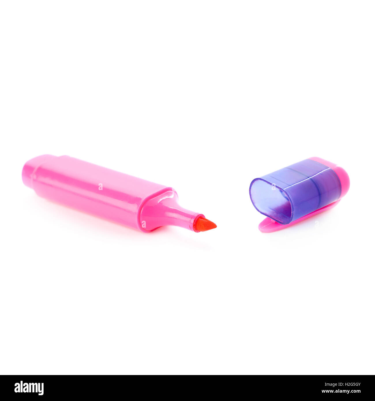 Purple highlighter isolated over the white background Stock Photo - Alamy