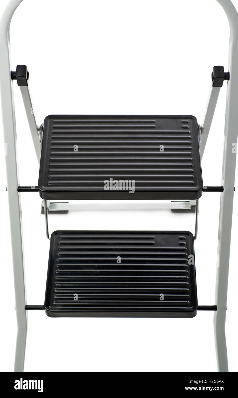 Two steps ladder over isolated white background Stock Photo - Alamy