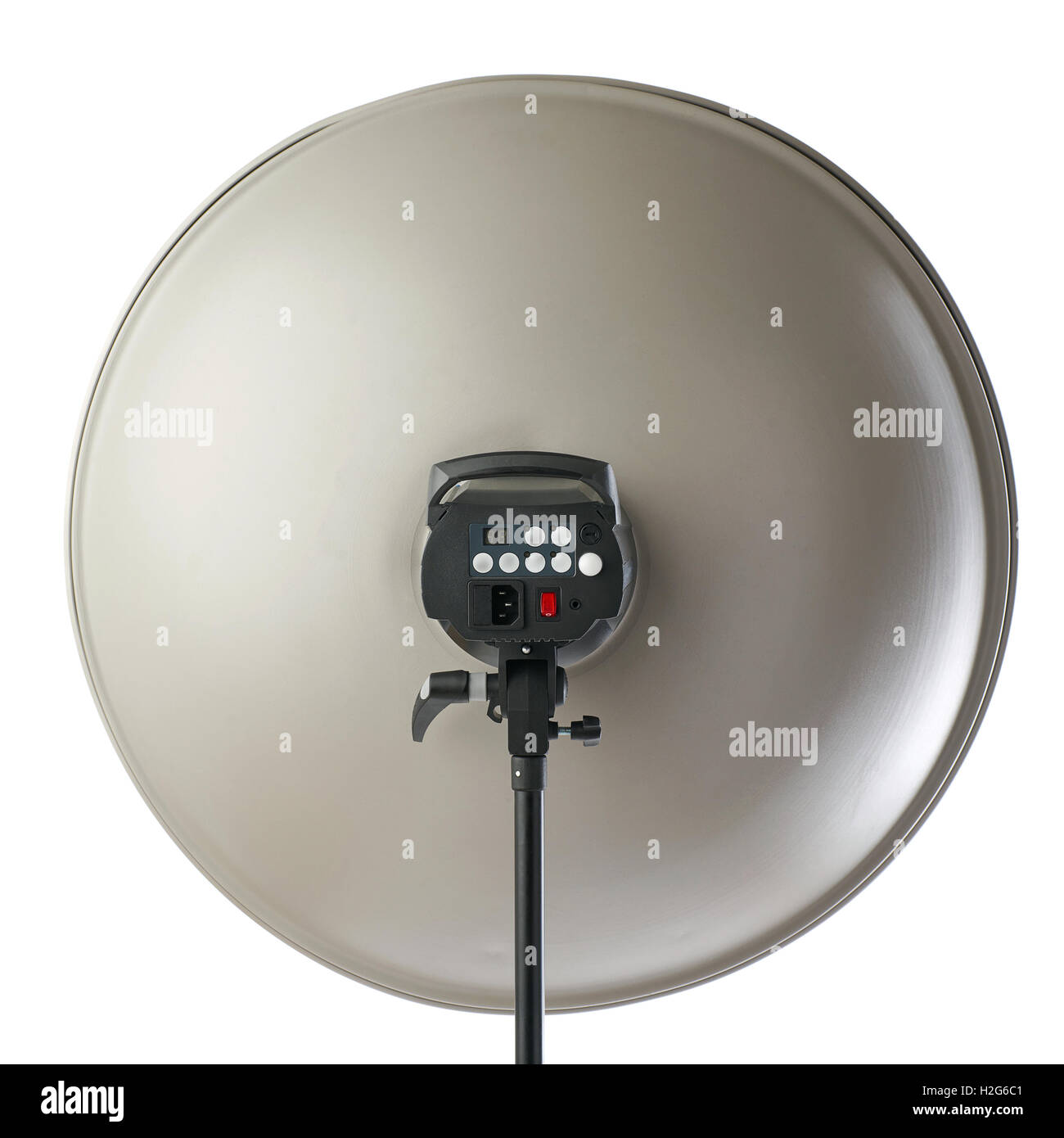 Studio flash on a stand over isolated white background Stock Photo - Alamy