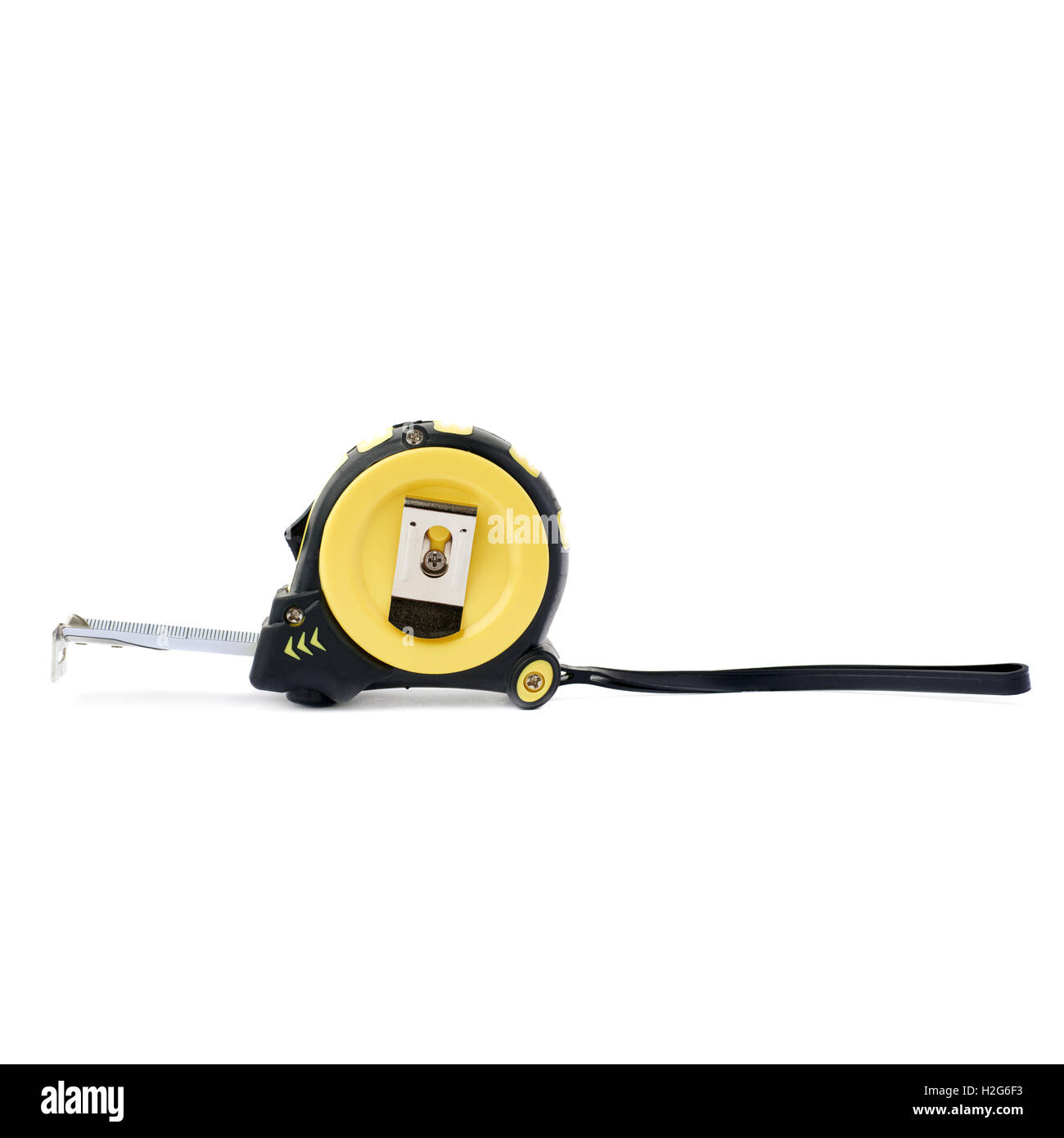Measuring tape over isolated white background Stock Photo - Alamy