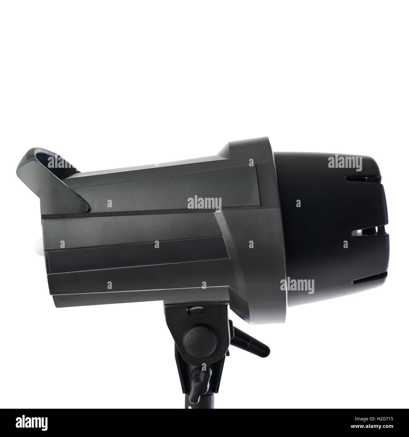Studio flash on a stand over isolated white background Stock Photo - Alamy