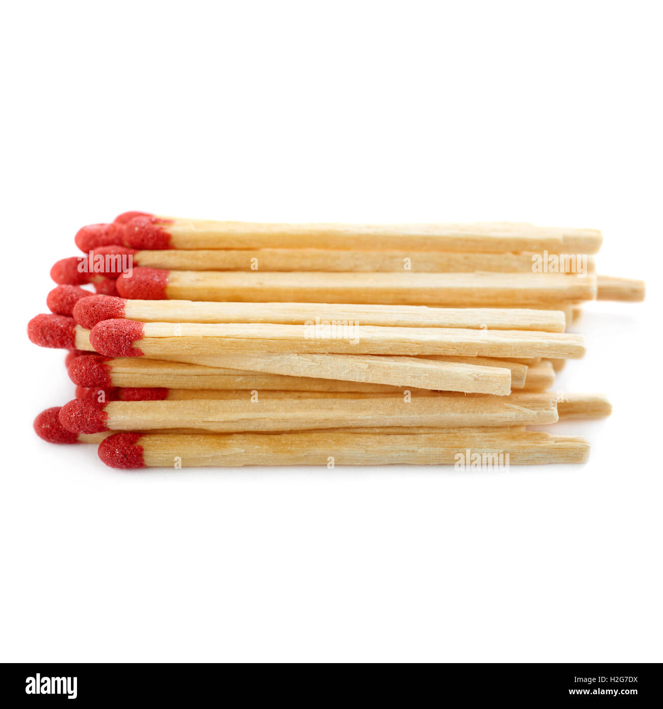 Pile of Wooden matches isolated over the white background Stock Photo ...