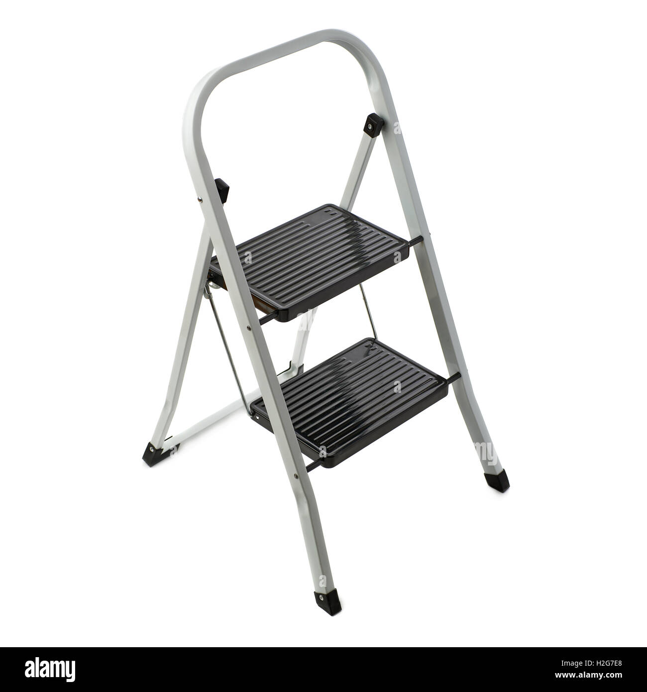 Two steps ladder over isolated white background Stock Photo - Alamy