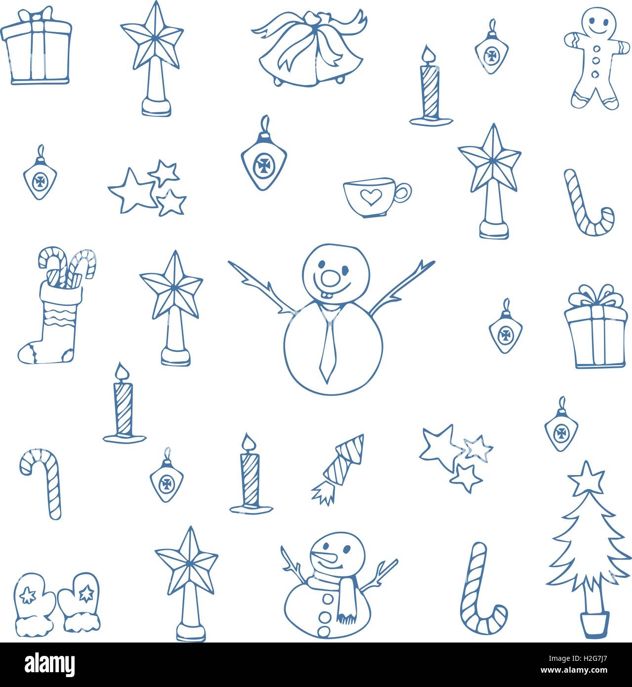 Hand Drawn Christmas vector illustration Stock Vector Image & Art - Alamy