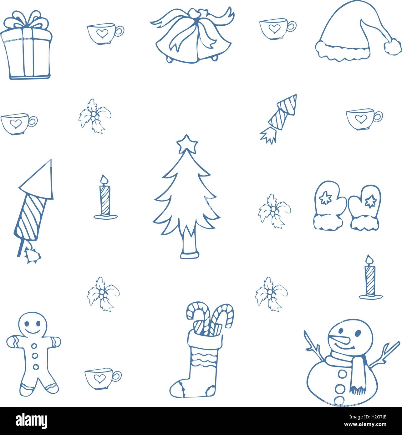 Hand draw christmas doodle set Stock Vector Image & Art - Alamy