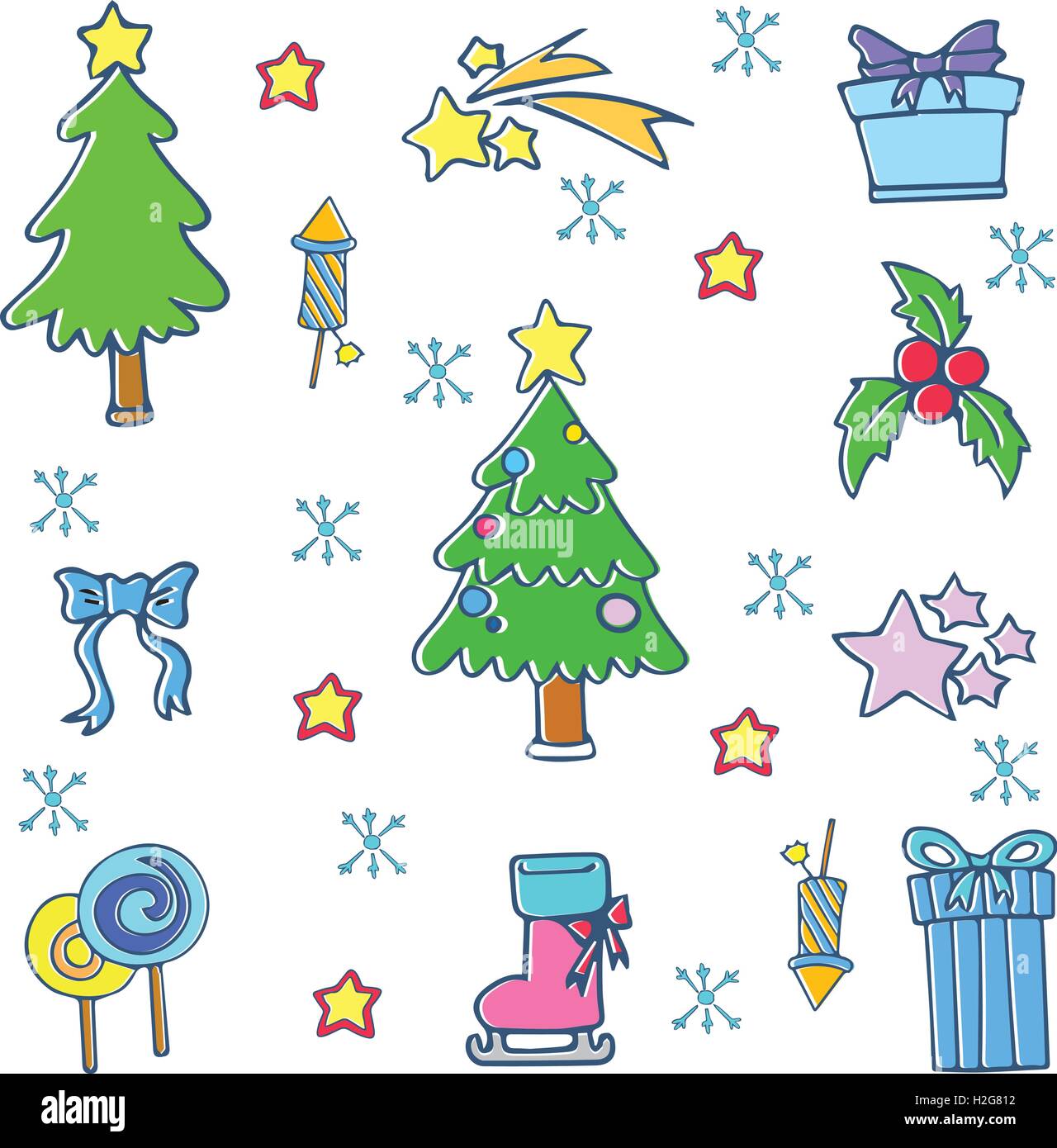 Doodle of christmas cute object vector Stock Vector Image & Art - Alamy