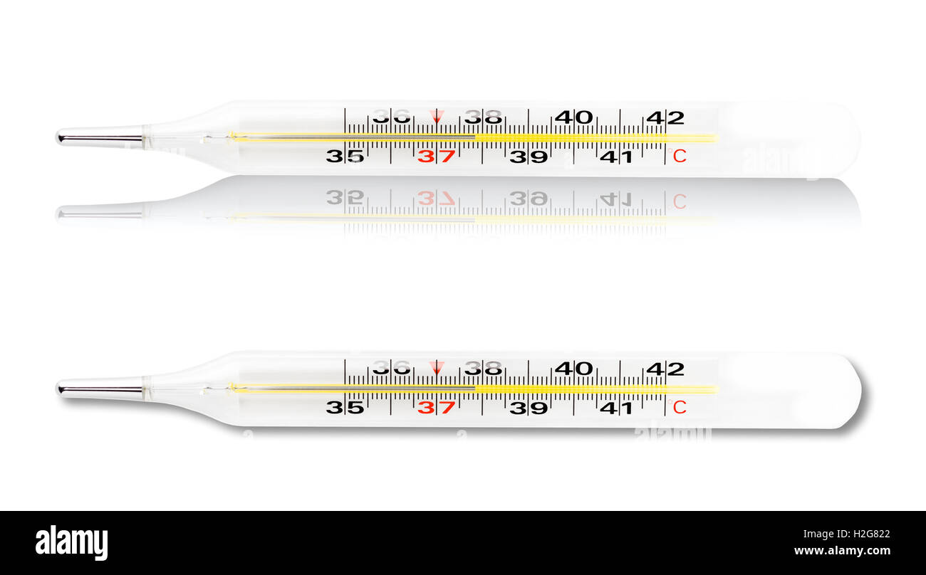 Scale of thermometer closeup on a white background Stock Photo - Alamy