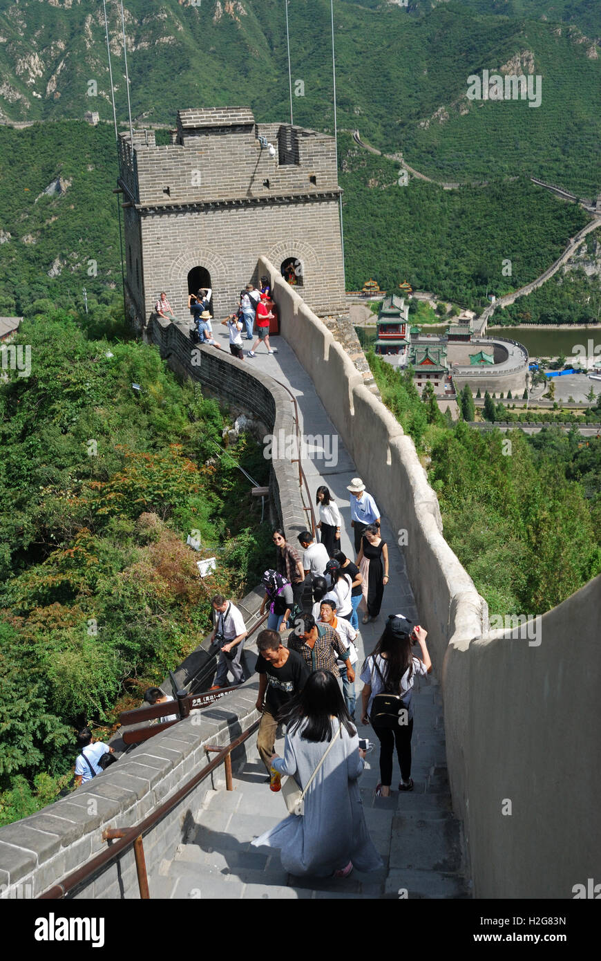 tourist climbing great wall of china,beijing,china Stock Photo - Alamy