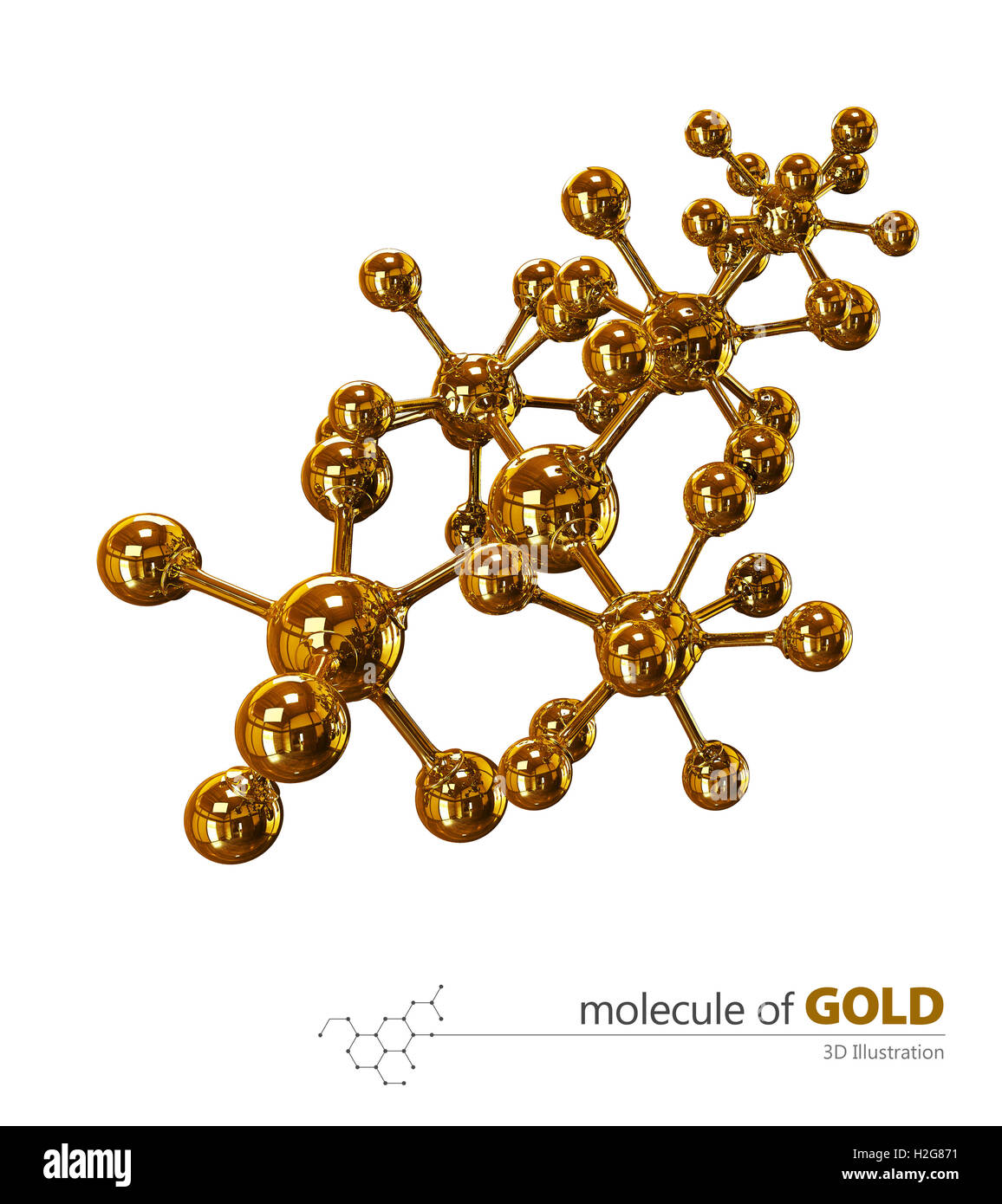 Illustration, Gold Molecule isolated white background Stock Photo - Alamy Illustration, Gold Molecule isolated white background Stock Photo - Alamy