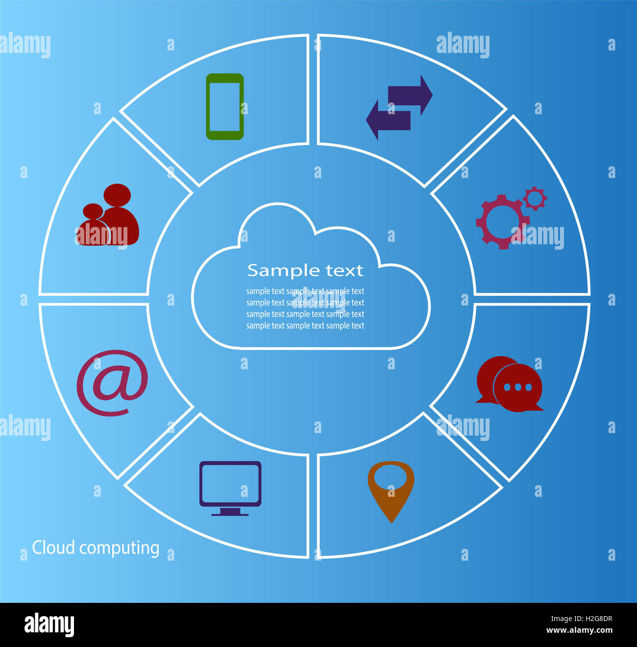 Cloud computing with media icons infographic Stock Photo - Alamy