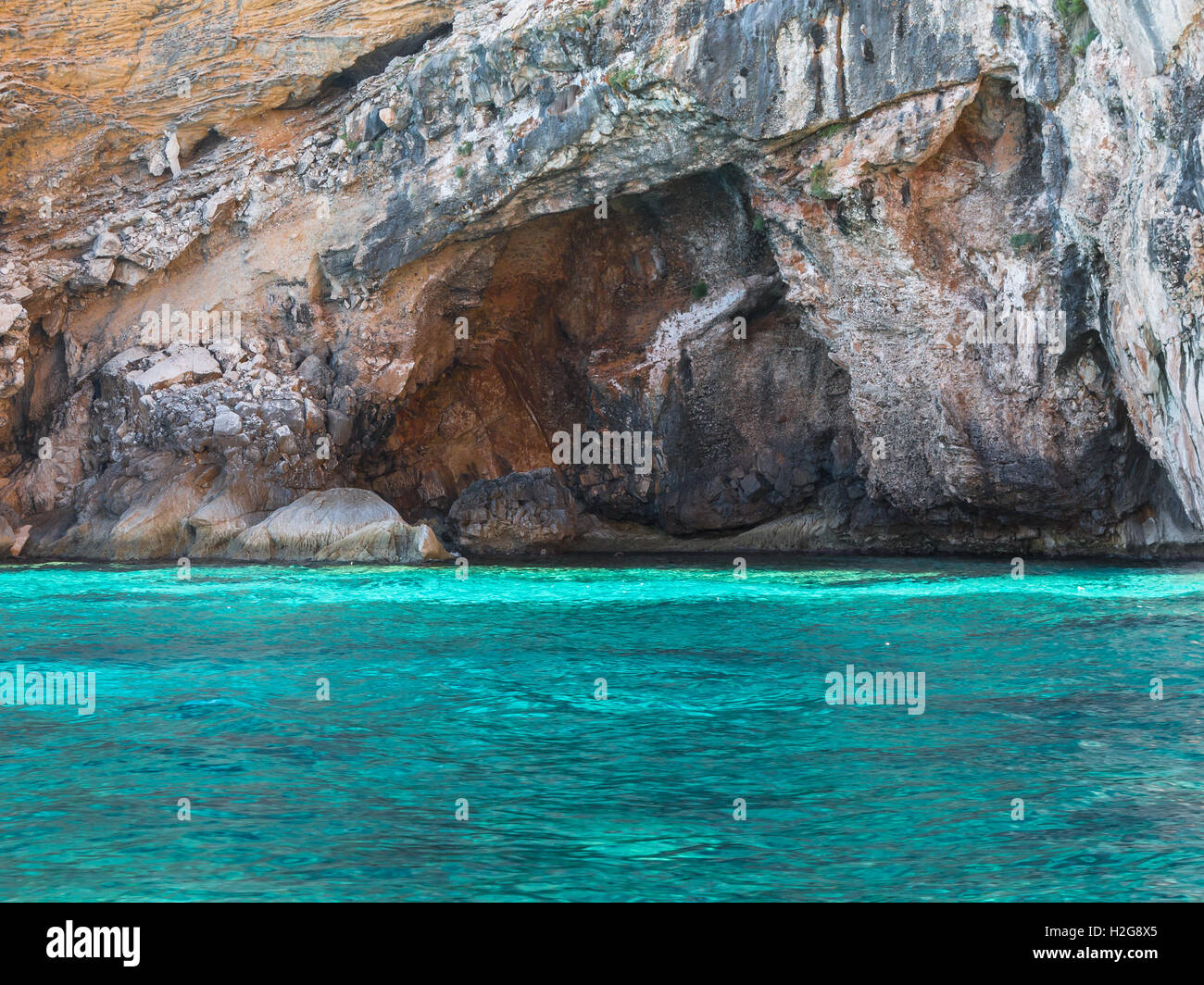 Sardinia Coastline: Rocks and Cliffs near Sea, Italy Stock Photo - Alamy