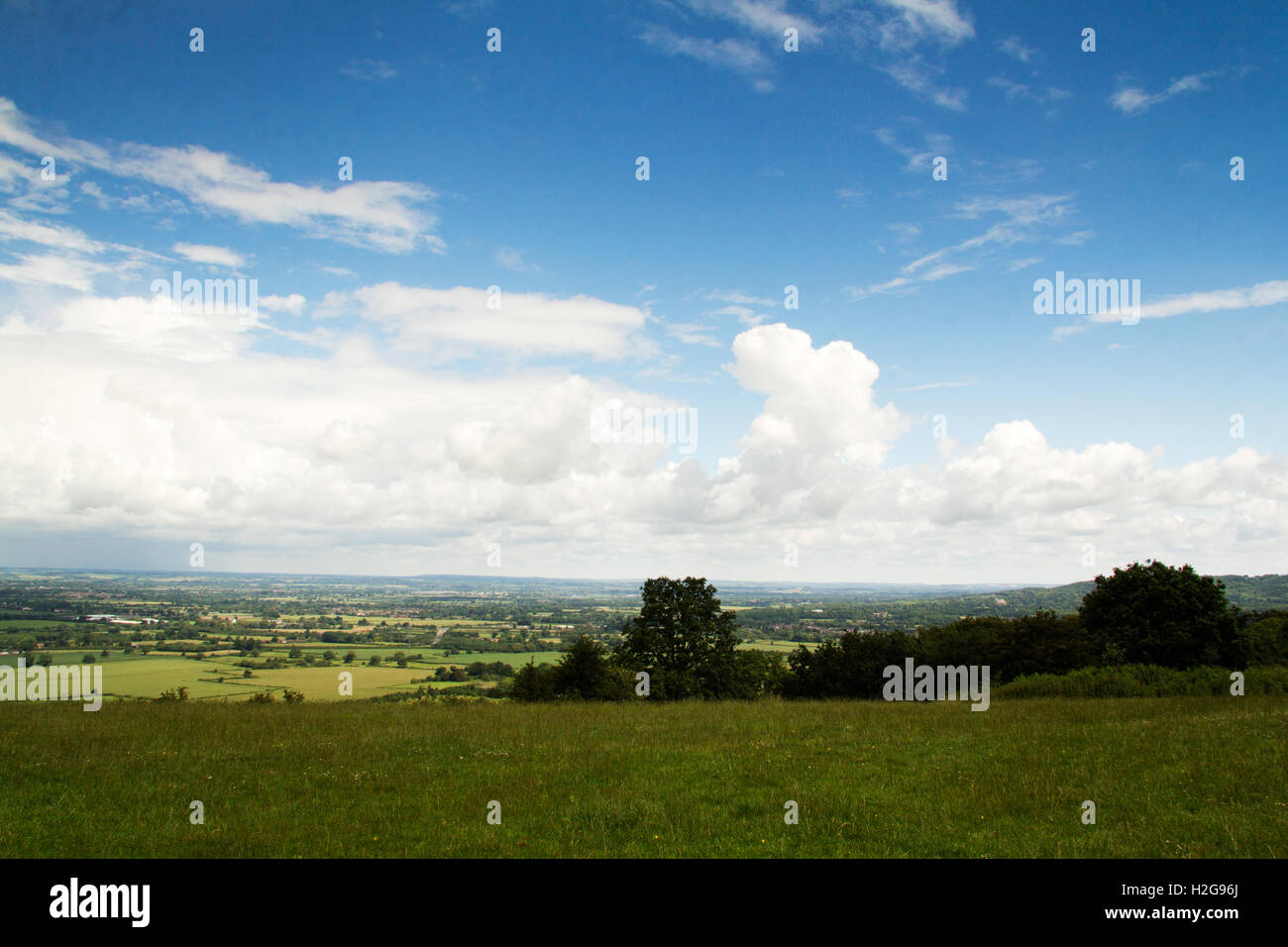 Cloudy view over the Chilterns in Buckinghamshire, England Stock Photo ...
