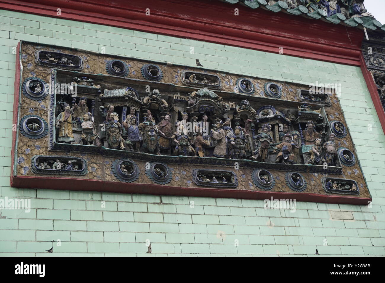 intricate wall carving in Chinese temple Stock Photo - Alamy