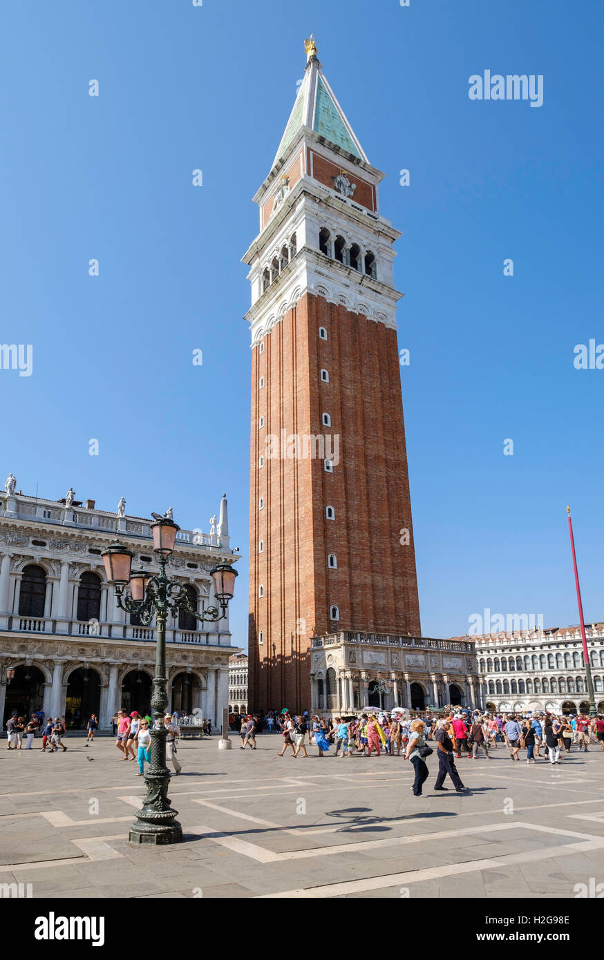 Campanile, bell tower of St Mark's, St Mark's Square, Venice, Italy ...