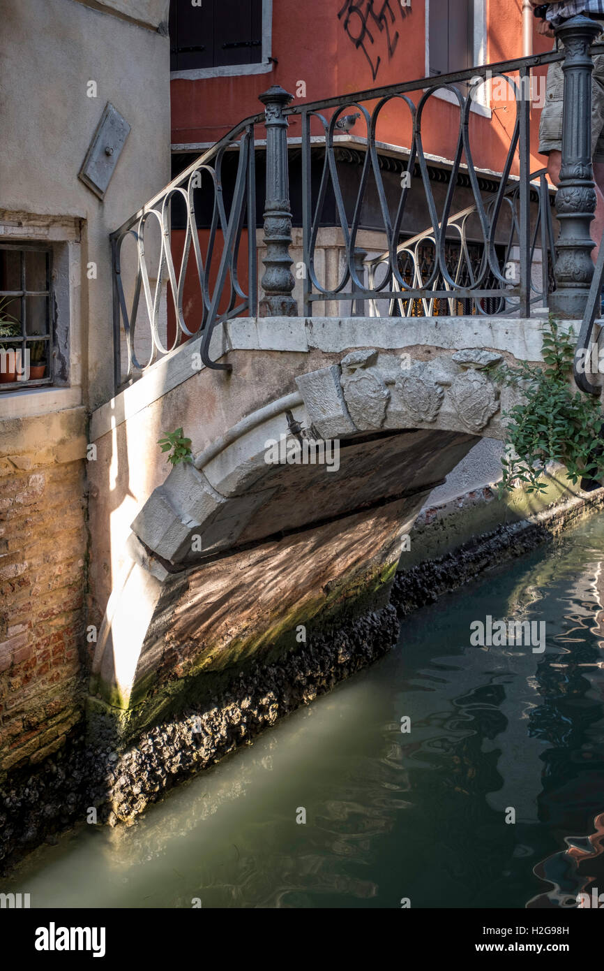 Ponte Dei Carmini in Venice Italy, arched bridge over narrow canal ...