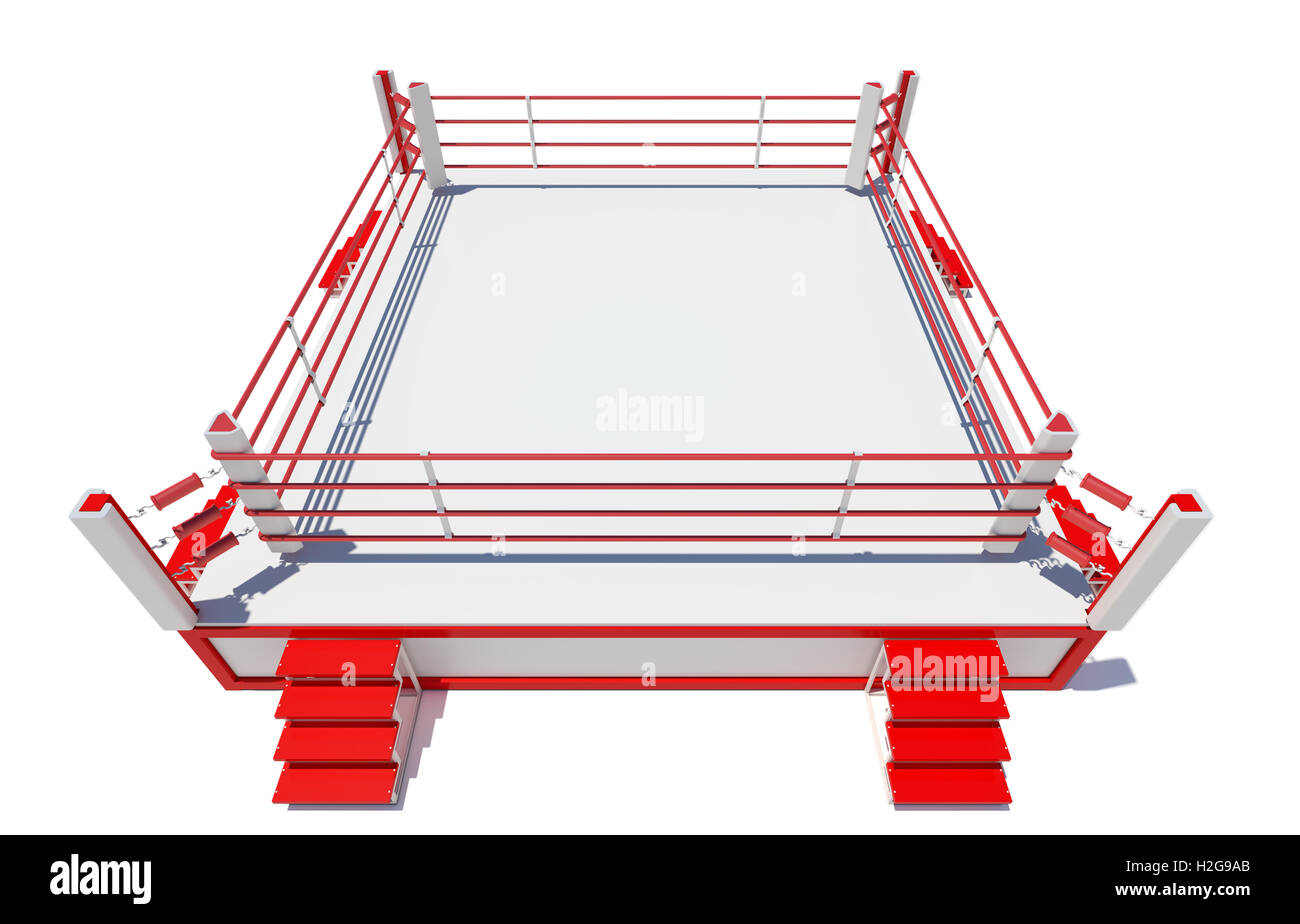 Boxing ring isolated on white background Stock Photo - Alamy