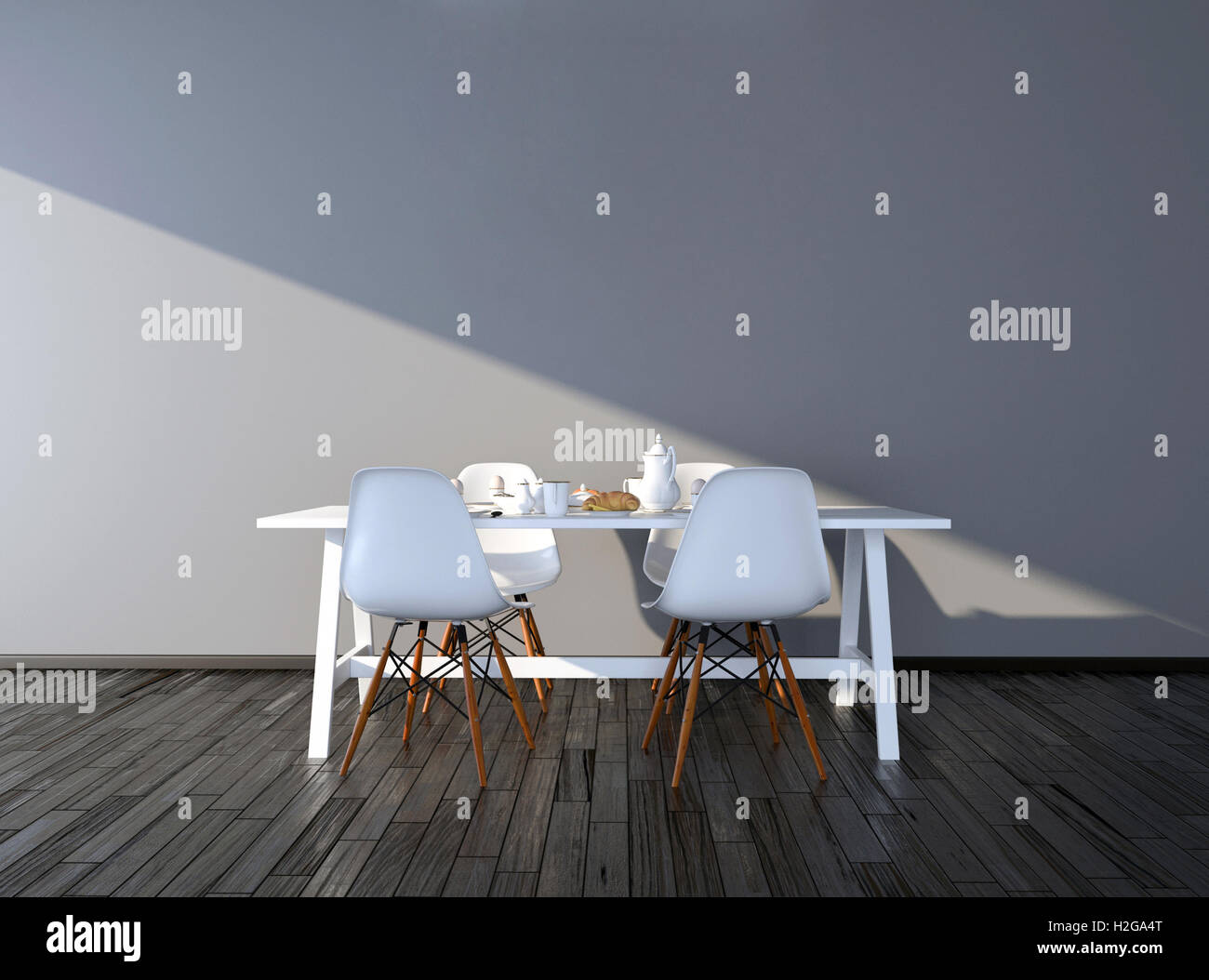 Kitchen table and chairs. Put your creation on this empty wall area ...