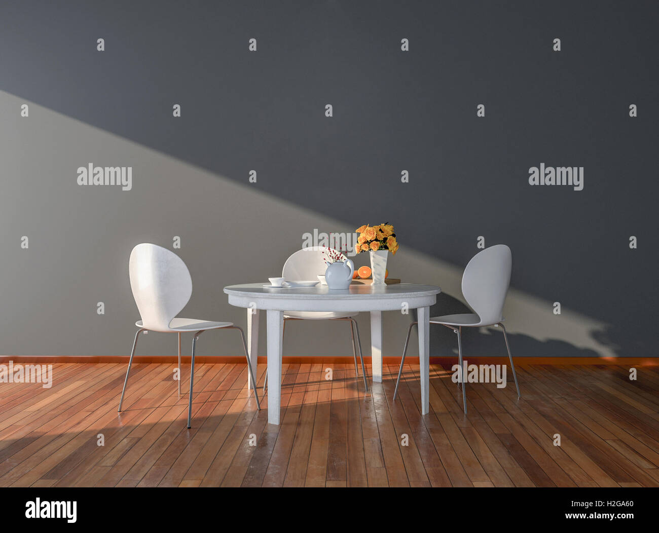 Kitchen table and chairs. Put your creation on this empty wall area ...