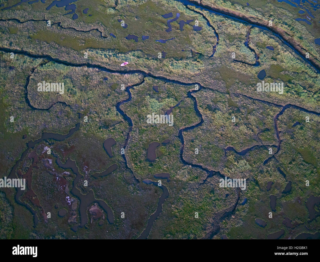 Creek l salt marsh norfolk landscape aerial coast sea tidal hi-res ...