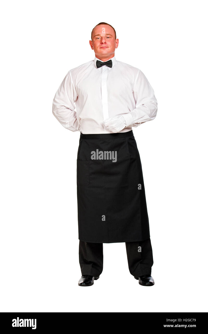 Waiter isolated over white background Stock Photo - Alamy