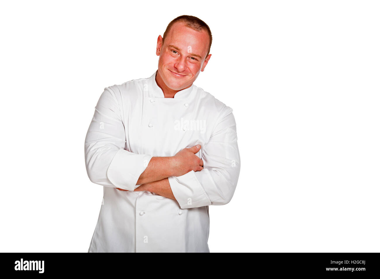 Chef man isolated over white background Stock Photo - Alamy