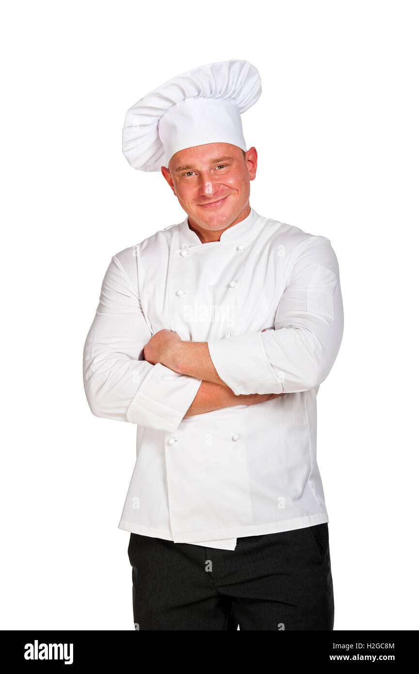 Chef man isolated over white background Stock Photo - Alamy