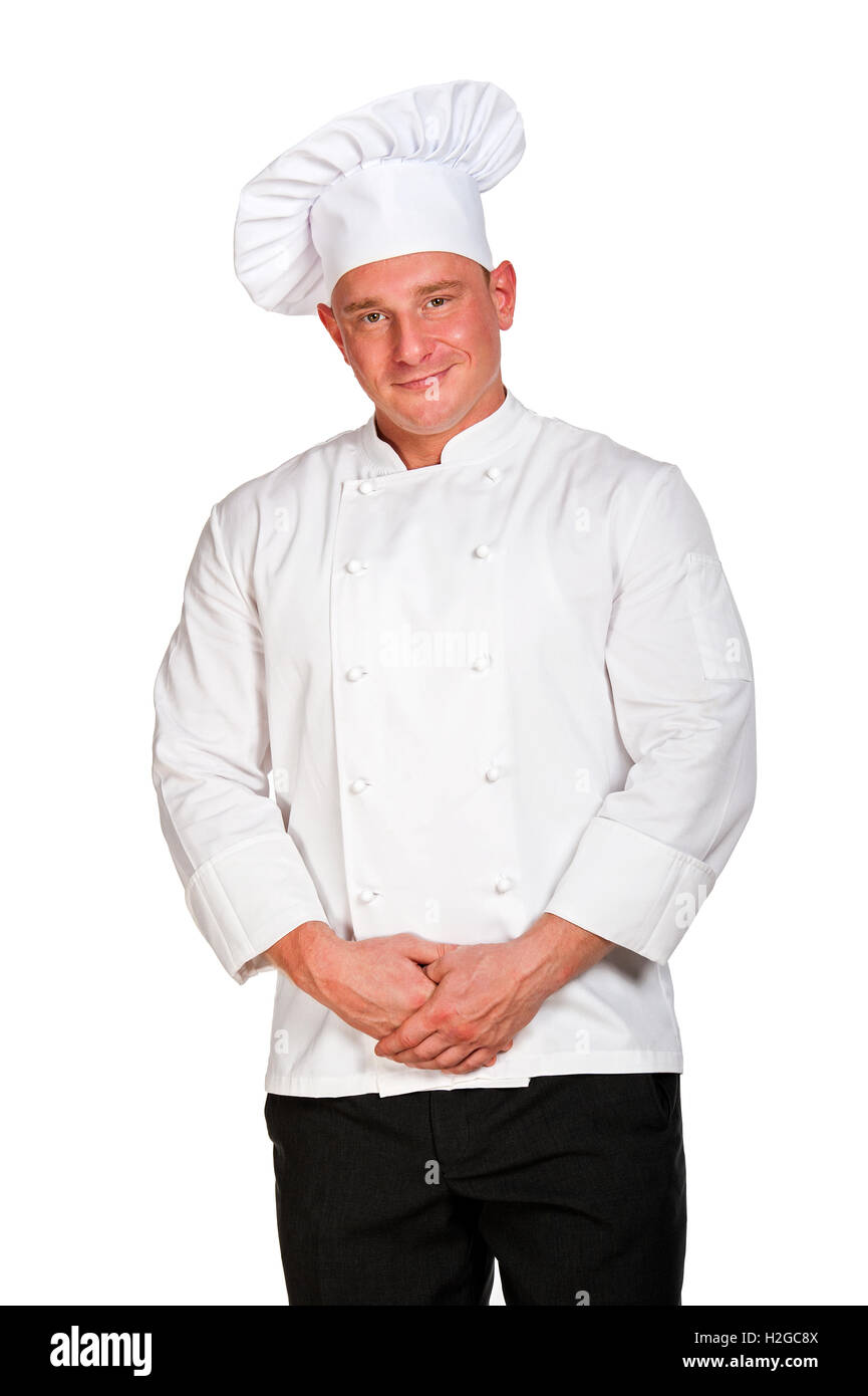 Chef man isolated over white background Stock Photo - Alamy
