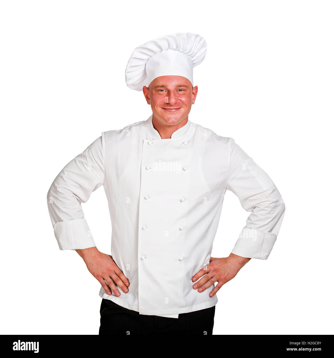 Chef man isolated over white background Stock Photo - Alamy