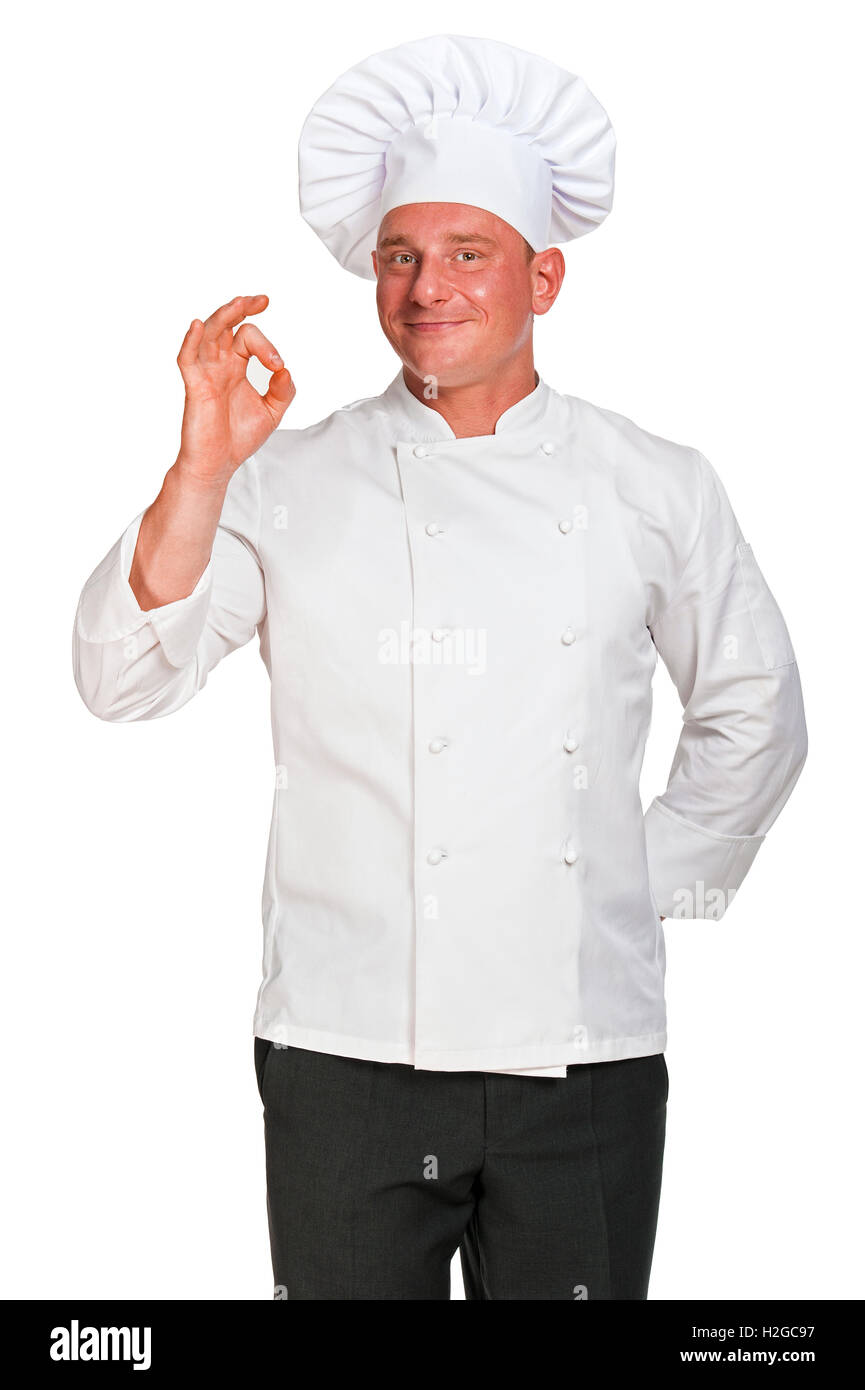 Chef man isolated over white background Stock Photo - Alamy