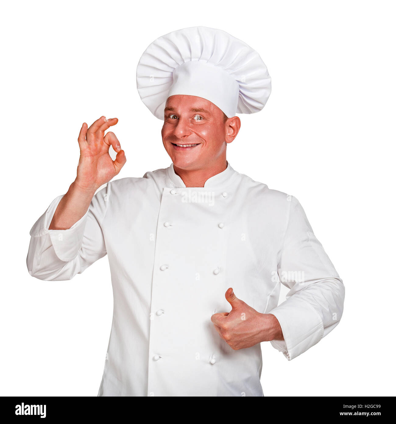 Chef man isolated over white background Stock Photo - Alamy