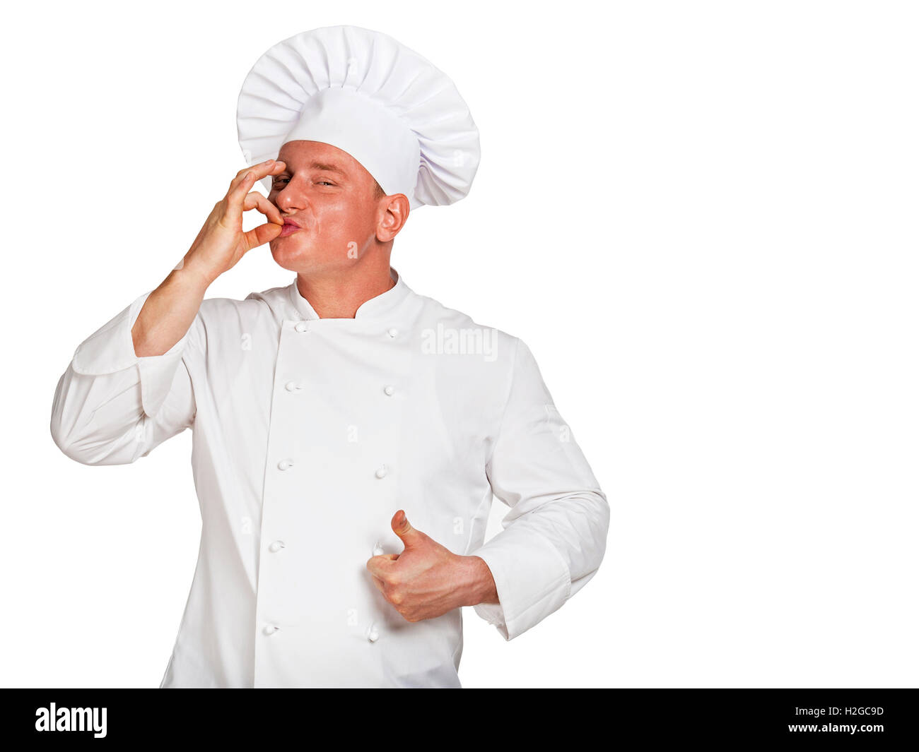 Chef man isolated over white background Stock Photo - Alamy