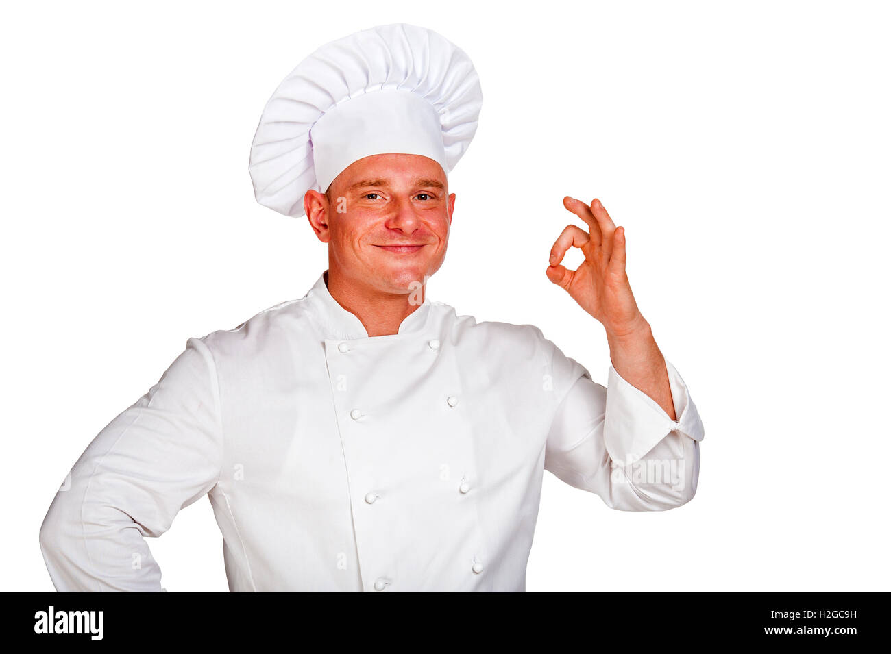 Chef man isolated over white background Stock Photo - Alamy
