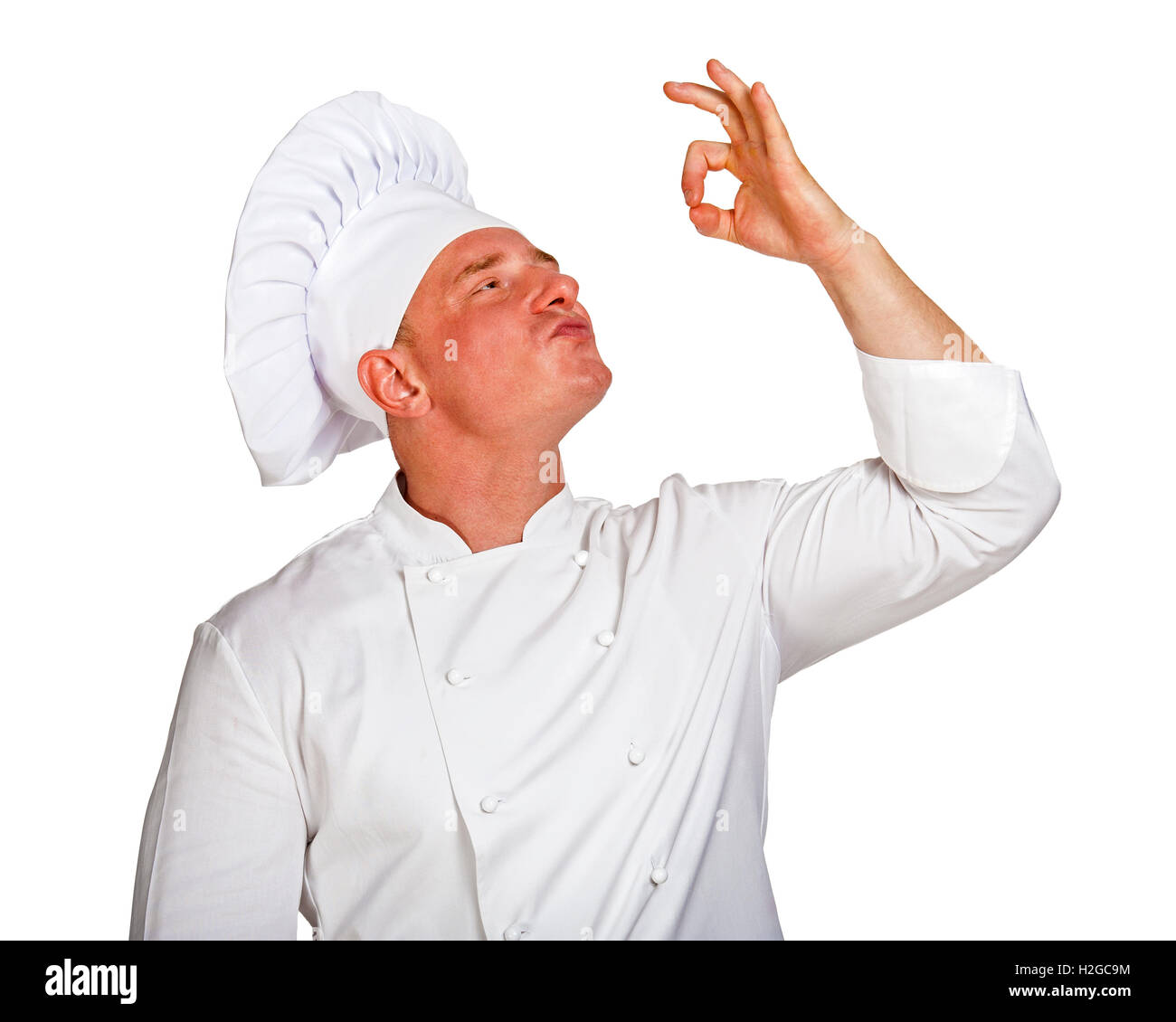 Chef man isolated over white background Stock Photo - Alamy