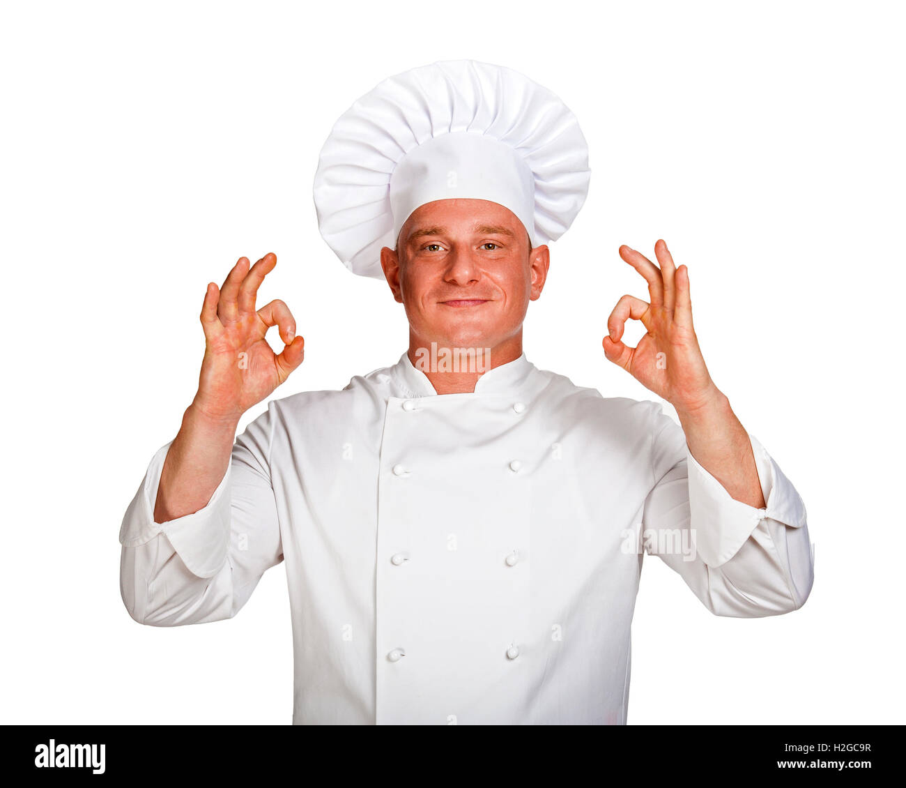 Chef man isolated over white background Stock Photo - Alamy