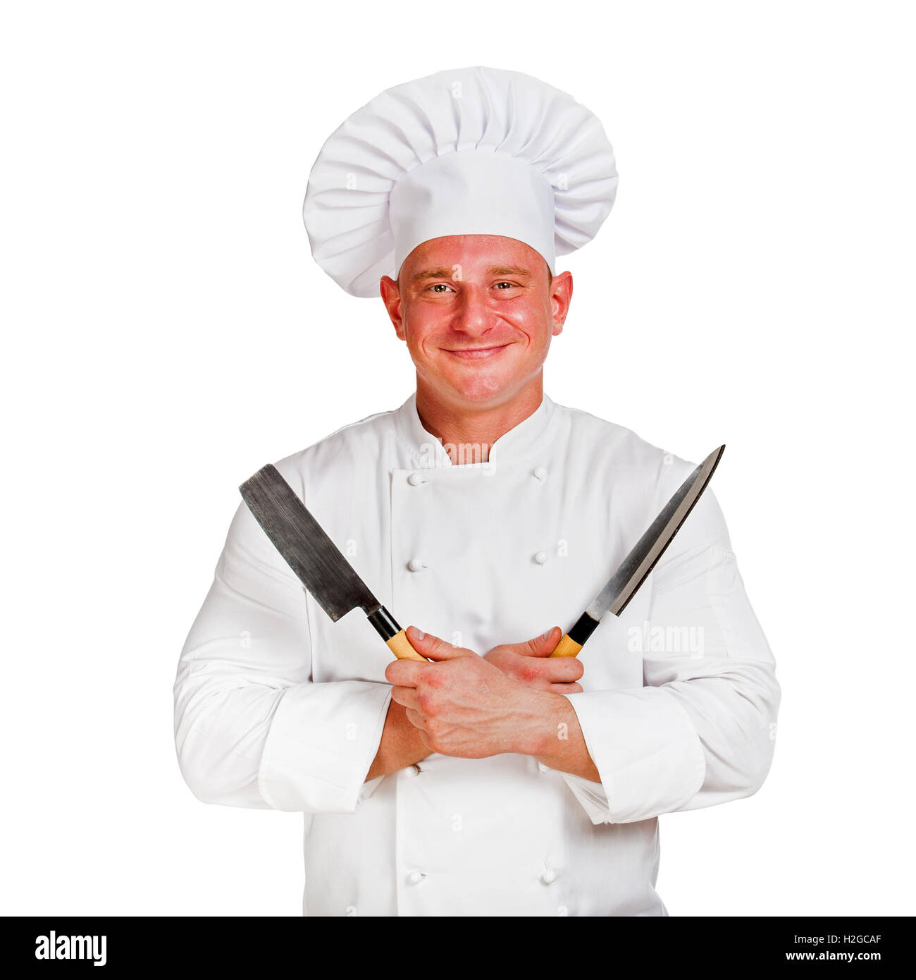 Portrait chef holding knives hi-res stock photography and images - Alamy