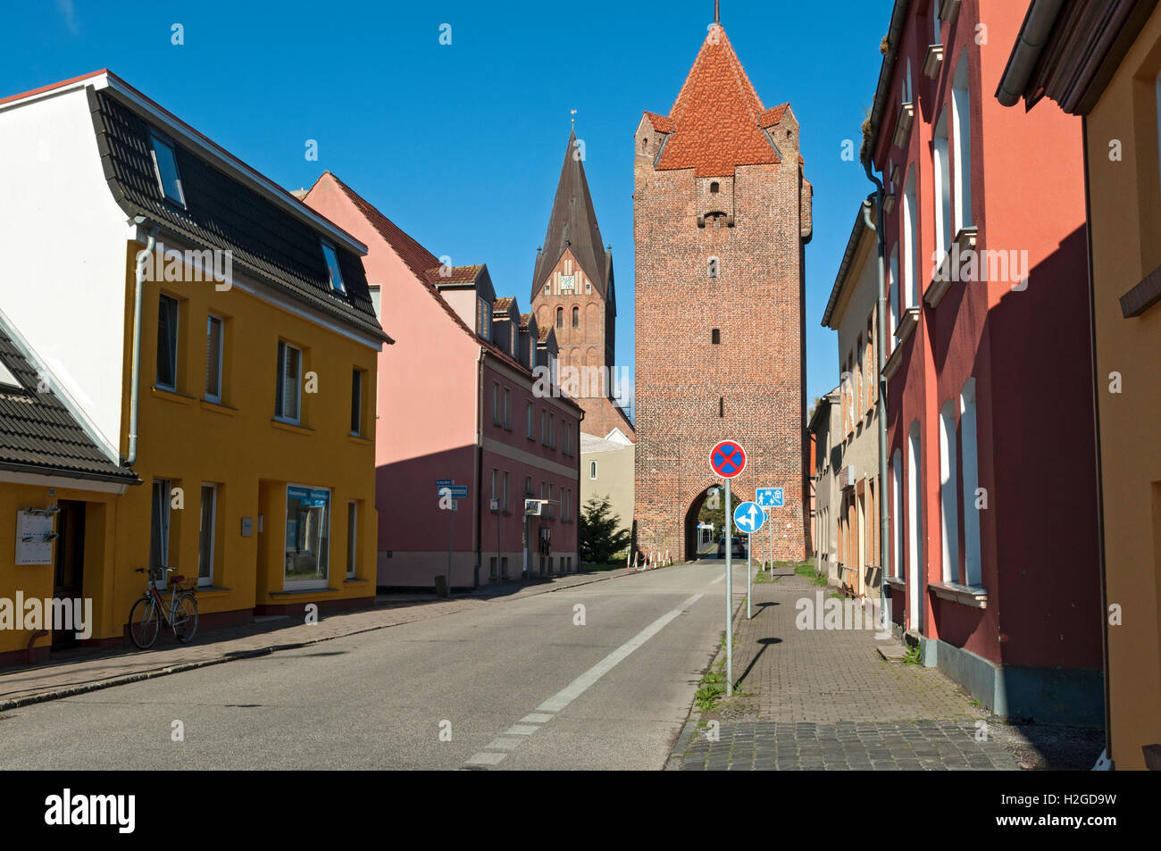 The 15th,C, Dammtor gate in Barth, Mecklenburg Wedter Pomerania ...