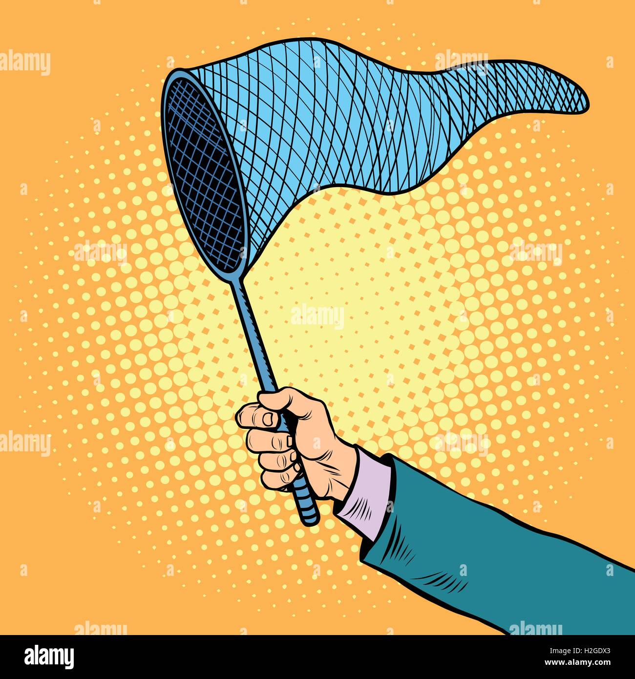Hand with a butterfly net Stock Vector Image & Art - Alamy
